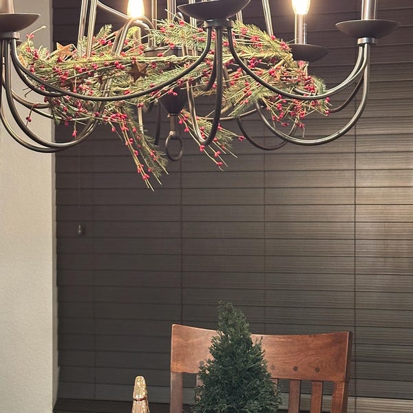 Blueberry Branch Powdered Faux Garland, Farmhouse Garland, Rustic ...