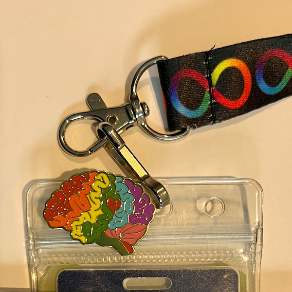Rainbow Brain Pin, Neurodiversity Pride Hard Enamel Pin, Autistic Pin ...