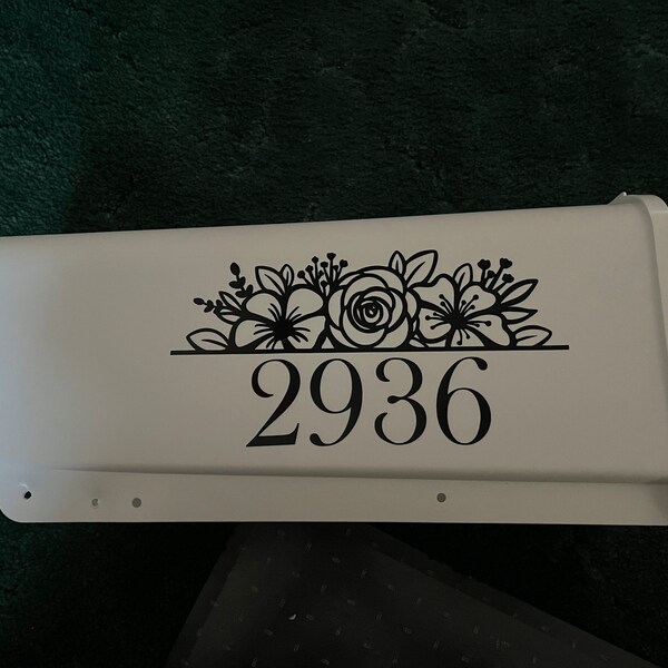 Flower Mailbox Decal Floral Mailbox Sticker Floral Personalized Mailbox ...