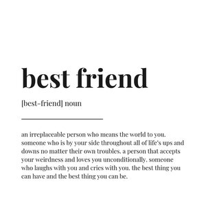 BEST FRIEND DEFINITION Meaning | Printable Wall Art | Best Friend Gift ...