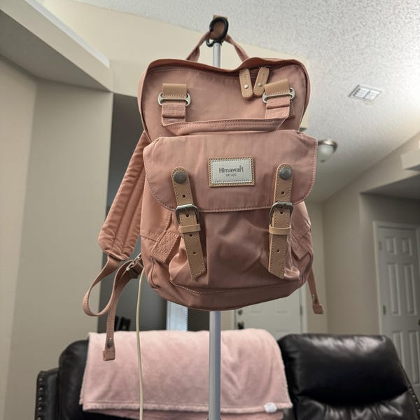 Medium Feeding Tube Backpack | Light Blue and Pink | Adapted for ...