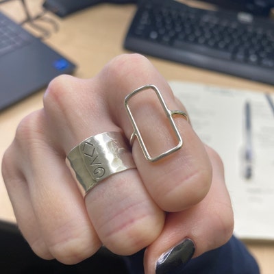 Saturn Silver and Gold Ring, Universe Ring, Circle Ring, Sterling ...