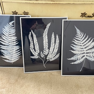 Set of 3 Navy Blue Botanical Prints, Indigo Blue Watercolor Printable ...