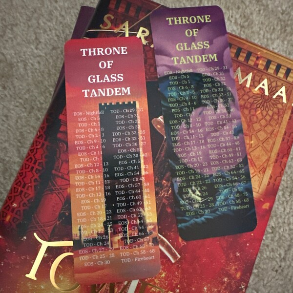 Throne of Glass Tandem Bookmarks | SJM Bookmarks | Acotar | Crescent ...