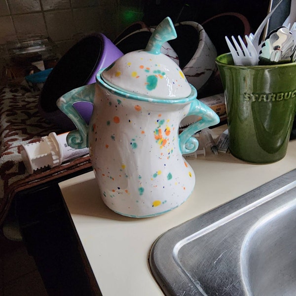 Flower Power Sassy Jade and Peach Canister - Etsy