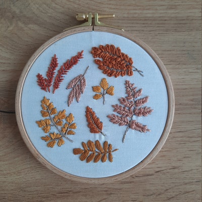 Botanical Embroidery Pattern, Spring Embroidery Pattern Pdf, Leaves ...