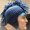 Blue Ombre Mohawk Hat Extreme Style Boyfriend Gift Warm Winter Trapper ...