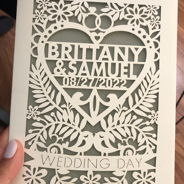 Personalized Wedding Card Custom Wedding Gift With Names and Date ...