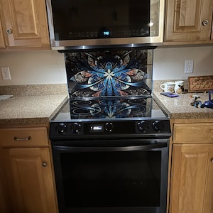 Stove Backsplash Glass Panel Kitchen Wall Decor Stove Top - Etsy