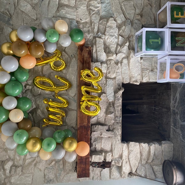 Wild One Gold Script Letter Balloons | Cursive, First Birthday Silver ...