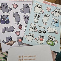 Cute Chibi Valorant Cat Omen & Wingman Stickers Glossy Vinyl Kawaii ...