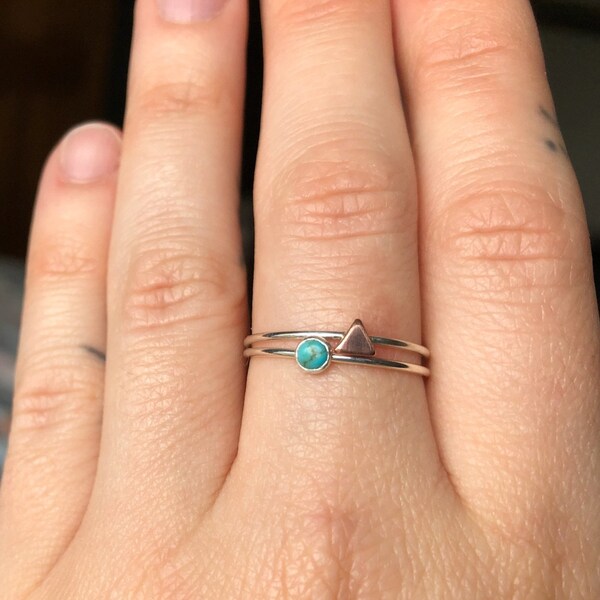 Triangle Ring, Silver Triangle Ring, Silver Stacking Ring, Minimalist ...