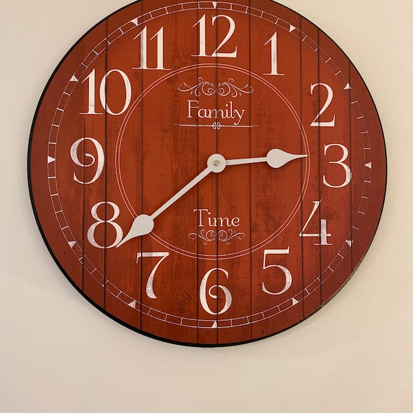 Harbor Red Wall Clock, Large Wall Clock, Choose From 8 Sizes. Extra ...