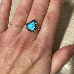 Boho Ring Blue Calcy Ring 925 Sterling Silver Ring-hand - Etsy