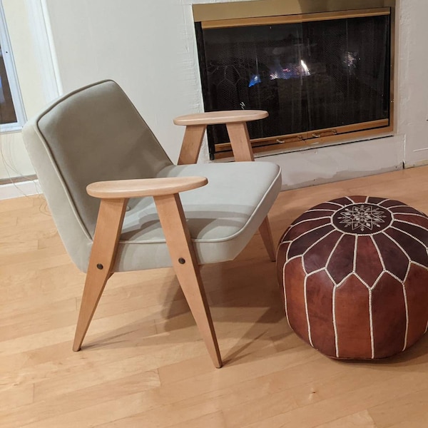 Dusty Blue Chair, Reading Chair, Cerulean, Blue Velvet, the 1960s, Mid ...
