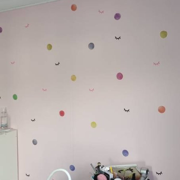 70pcs Hand Drawn Polt Dots Wall Sticker Baby Nursery Kids Room ...