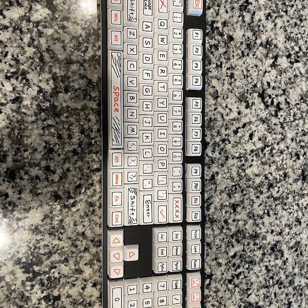 White Graffiti Keycaps Set, Mechanical Keyboard Keycaps Set, XDA PBT ...