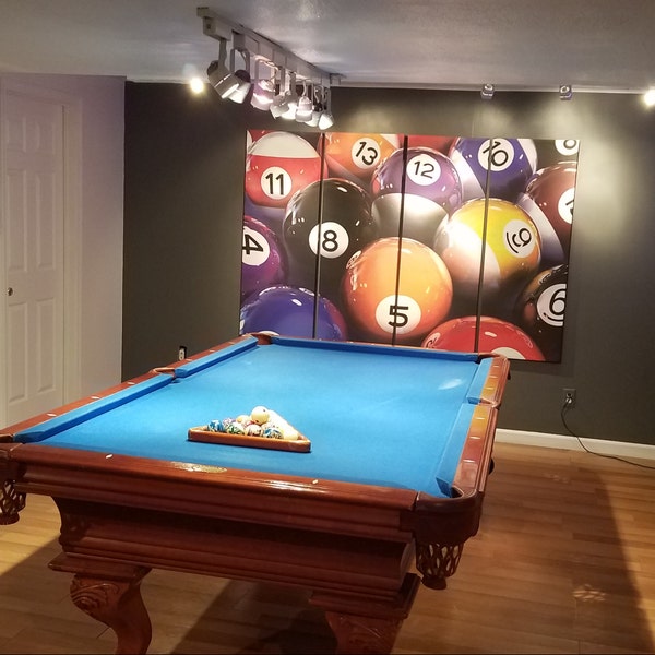 Billiards Wall Art, Billiards Balls Canvas Print, Game Room Decor ...