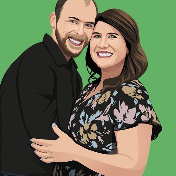 Custom Digital Cartoon Portrait, Christmas Gift, Vector Art, Custom ...