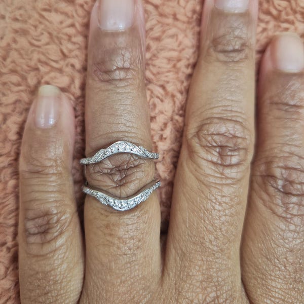 Baguette & Round Diamond Ring Guard Enhancer, Ring Jacket Women, Ring ...