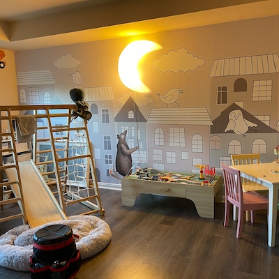 Children Wallpaper Cute Houses Removable Wallpaper Peel and Stick Kids ...