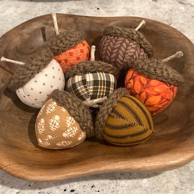 Handmade Fabric Acorns Harvest Acorns Autumn Fall Accents Bowl Fillers ...