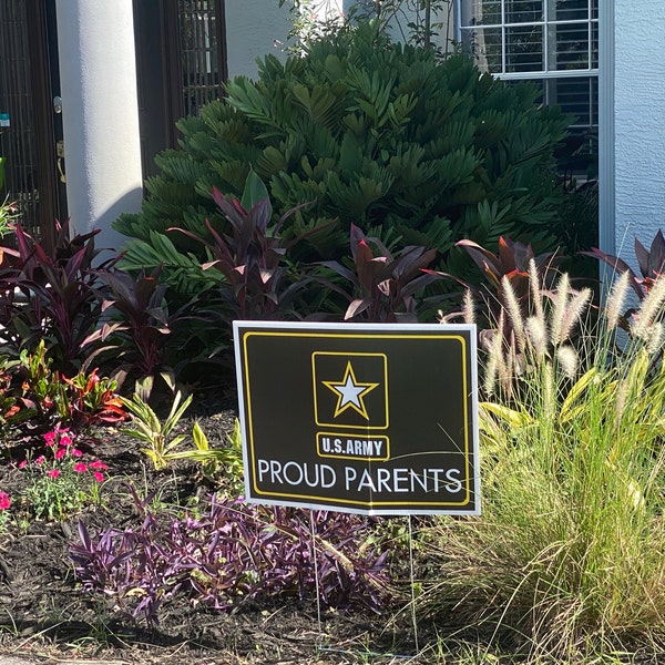 Proud Army Parents Yard Sign - 18x24" With Stake - Fast Free Shipping ...