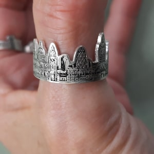 Your City Ring Any Cityscape Ring Travel Ring Custom Silver Ring State ...