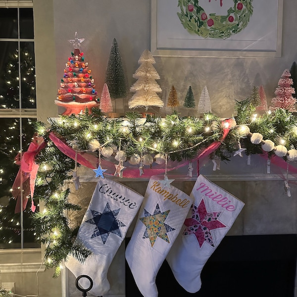 Christmas Stocking - Sewing Pattern - Modern Quilted Stocking PDF - 3 ...