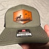 Pheasant Leather Patch Hat, Laser Engraved, Khaki/coffee Richardson 112 ...