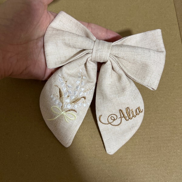 ROSE Bow Sewing Pattern With Embroidery, Video Tutorial, Doll Size Bow Included - Etsy