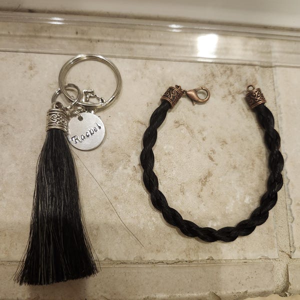 Half Tassel Horse Hair Key Chain Rope Braid by Equine Keepsakes - Etsy