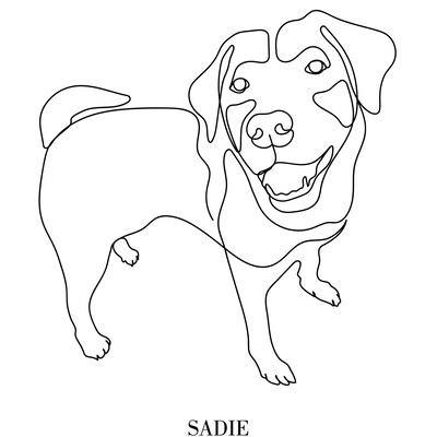 Custom One Line Pet Portrait, Dog Portrait, Line Art, Custom Dog ...