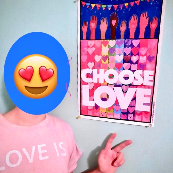 Colorful CHOOSE LOVE Poster Wall Art Print - Etsy