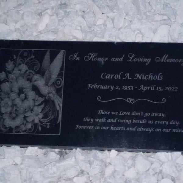 Personalized 8x12x1 Granite Memorial Headstone, Memorial Marker, Grave ...