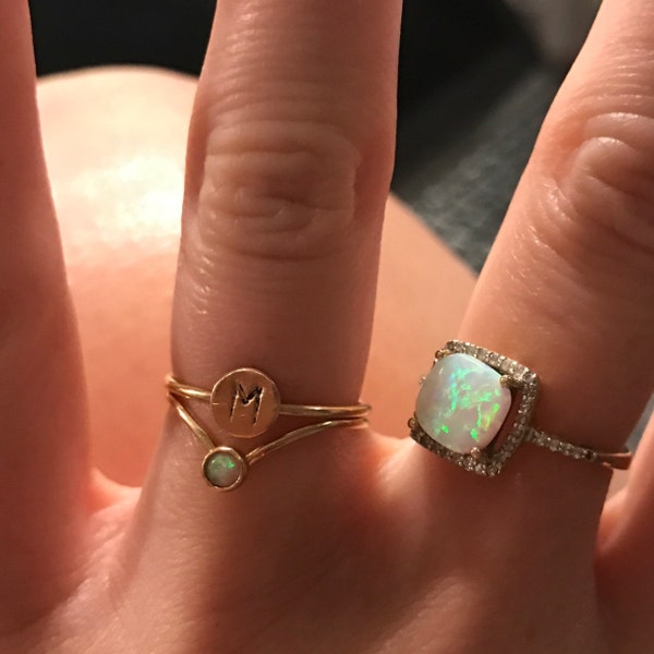 Stackable Ring. GOLD Chevron Ring. Birthstone Ring. Stack Ring. ONE Modern Minimalist Stackable ...