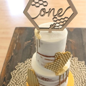 Honeycomb Cake Topper Bumble Bee Cake Topper First Birthday Topper ...