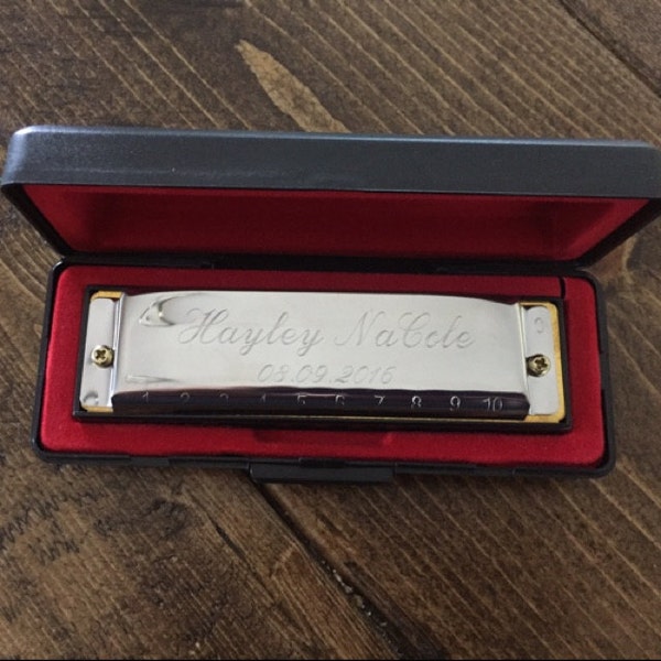 Personalized Stainless Steel Harmonica - Groomsmen Gift - Fathers Day ...