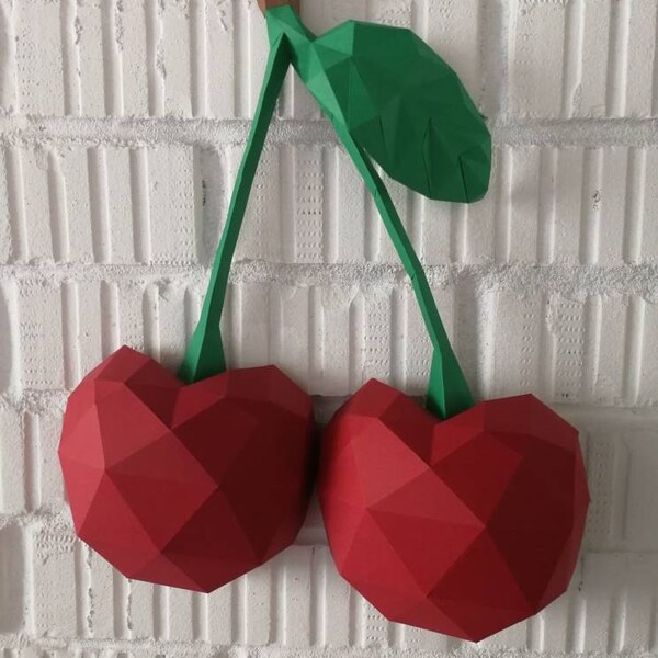 Cherry Papercraft Lowpoly - Etsy