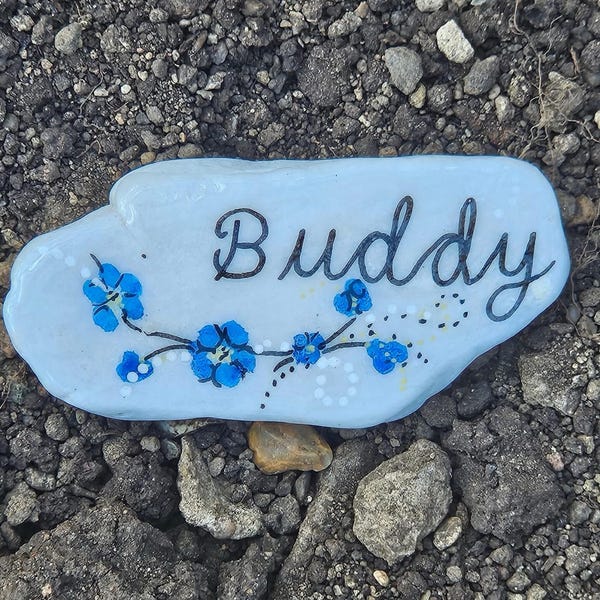 Hand-painted Forget-me-not Pebble: Grief Keepsake Pocket Hug - Etsy