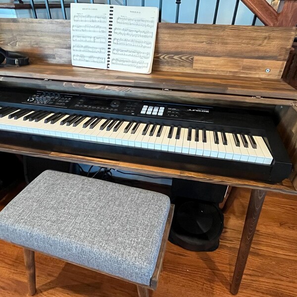 Mid Century Modern Solid Wood Piano Keyboard Stand - Etsy