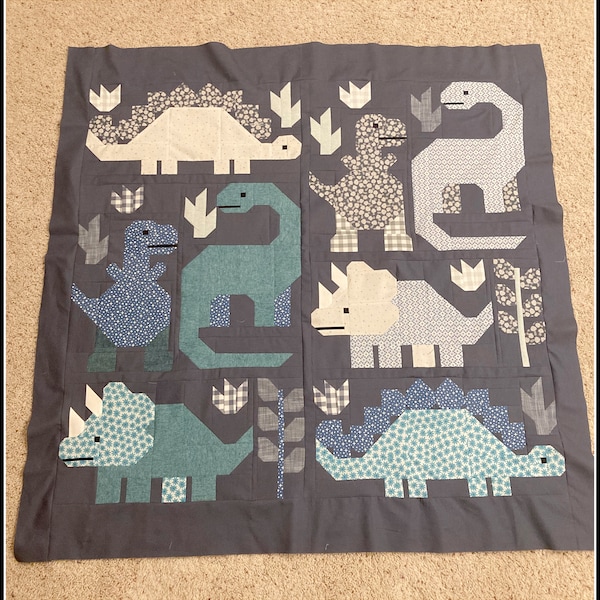 Dinosaurs Quilt Pattern Featuring Paintbox by Elizabeth Hartman for ...