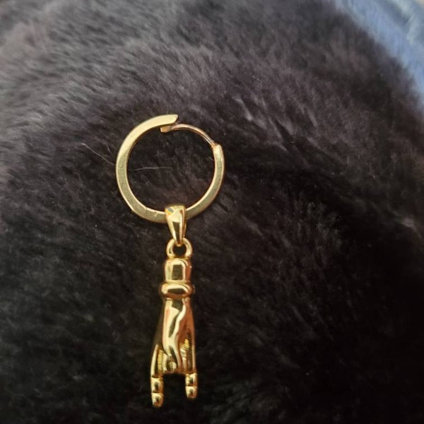 14k Gold Filled Hand Charm Mano Cornuto Good Luck Sign Pendant Hand ...