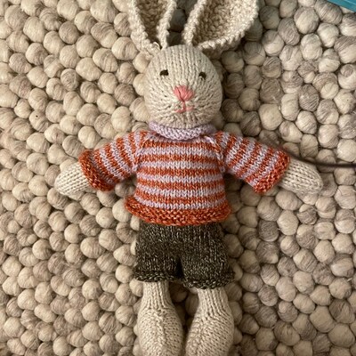 Toy Knitting Pattern for a Bunny Rabbit With a Piebald Patch, Shorts ...