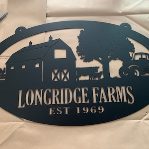 Oval Farm Sign With Family Name and Established Date - Etsy