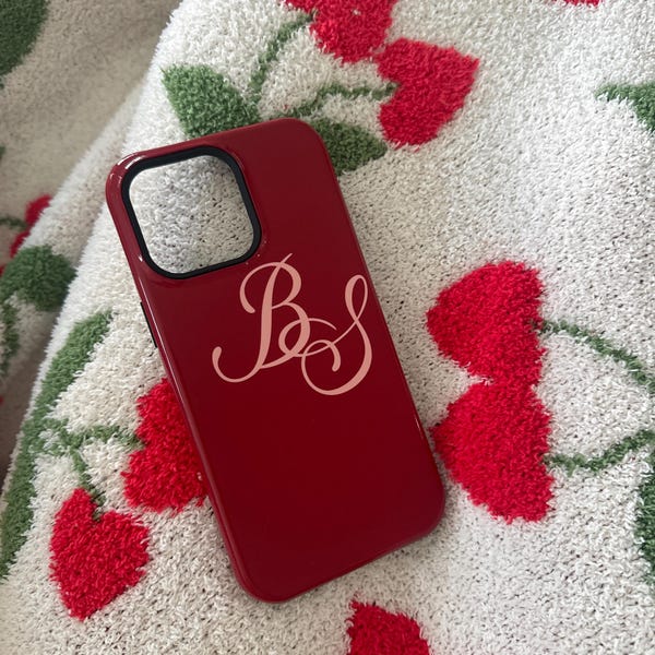 Cherry Red Phone Case, Solid Color iPhone 15 Case, Minimalistic iPhone ...