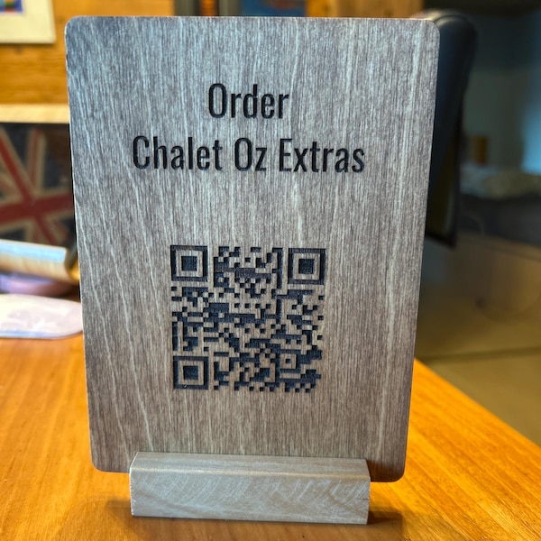 Custom Wooden QR Code Sign | A4, A5, A6 Size | Personalized Table ...