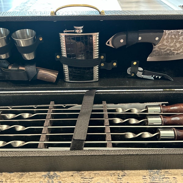 6 Piece Premium 2mm Blade Skewer '' the Sea " Set | High-quality BBQ ...