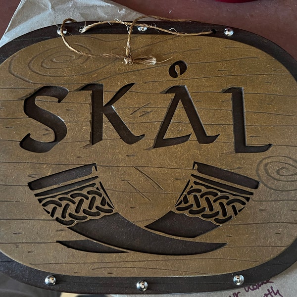 SKAL Bar Sign, Viking Home Decor, Skal Norse Gift, Wall Art, Decor for ...