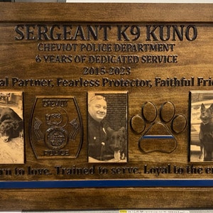 Customizable K9 and Handler Police Officer Law Enforcement Memorial ...